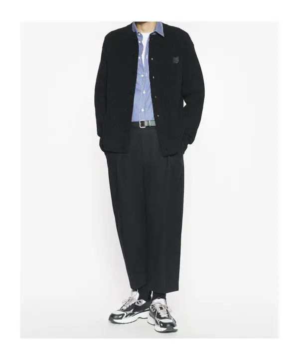 Maison Kitsuné Fox Head Ribbed Cardigan - Black