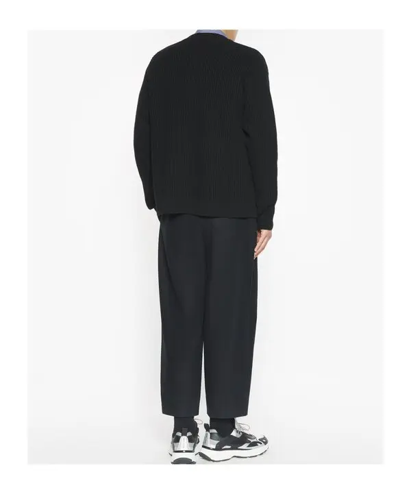 Maison Kitsuné Fox Head Ribbed Cardigan - Black