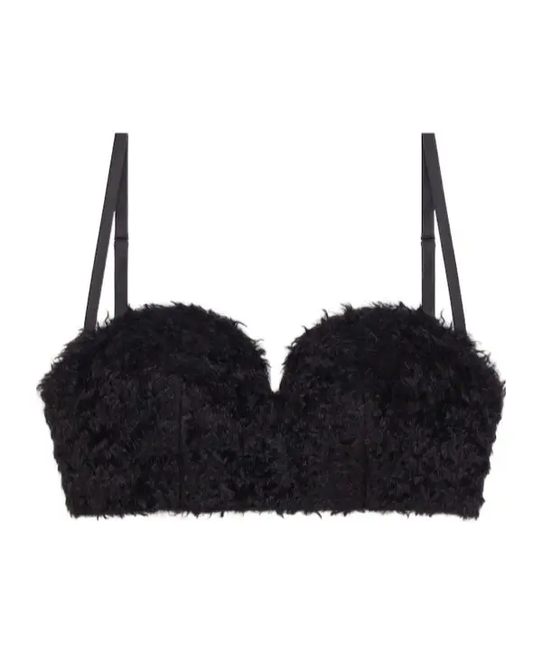 Givenchy Furry Cropped Top - Black