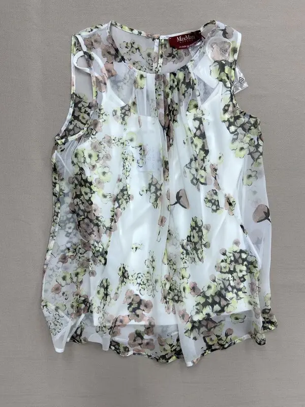 Max Mara Sleeveless Floral Print Top