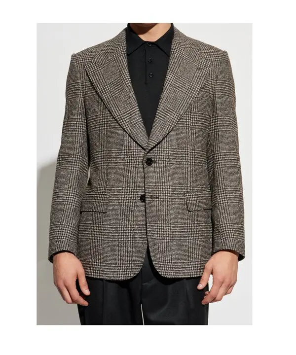 Dolce & Gabbana Dolce Gabbana Checked Single-breasted Blazer - Brown