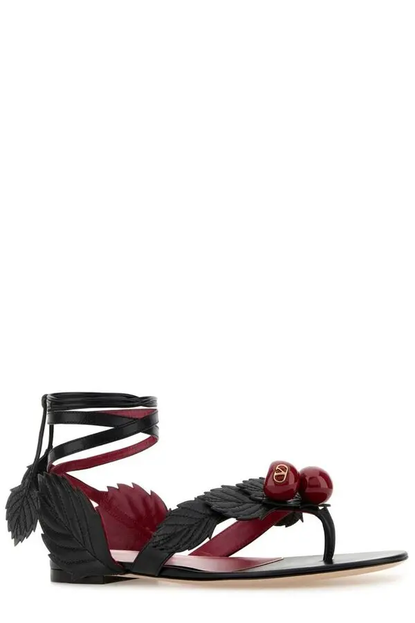 Valentino Garavani Vlogo Signature Leaf Embellished Sandals