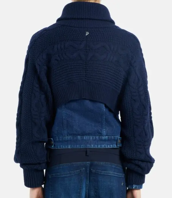 DONDUP Knitted Denim Jacket With Detachable Crop Top