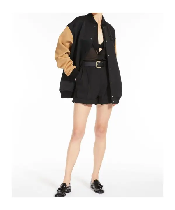 Max Mara Color-blocked Jersey Pilot Jacket