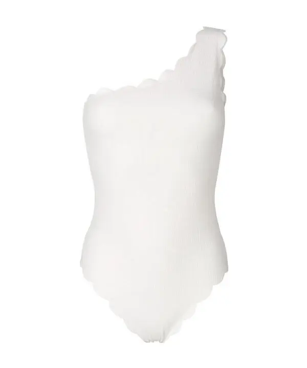 Marysia Scalloped One-shoulder One-piece Swimsuit - White