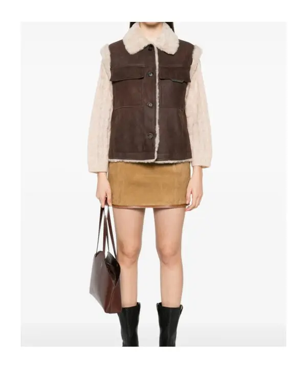 Brunello Cucinelli Buttoned Shearling Waistcoat