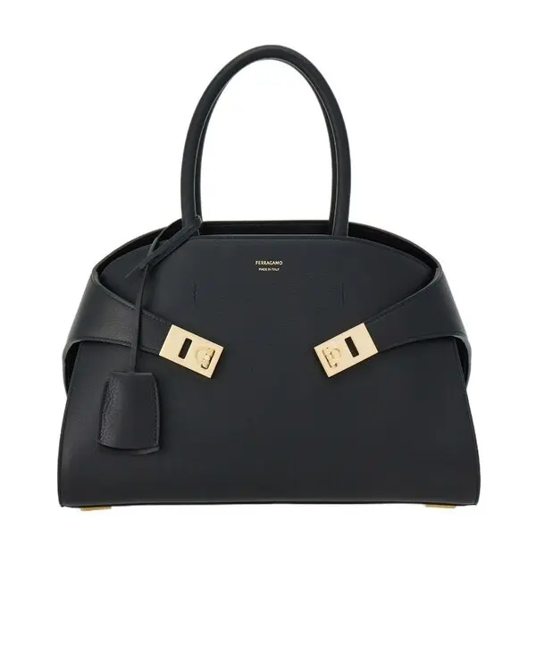 FERRAGAMO Gancini Logo Tote Bag - Black