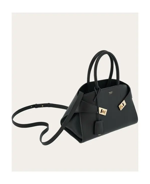 FERRAGAMO Gancini Logo Tote Bag - Black