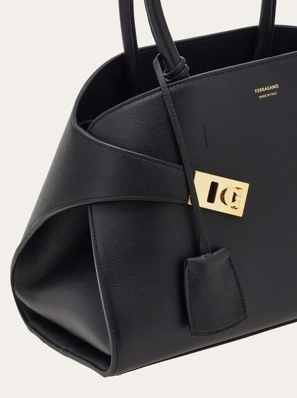 FERRAGAMO Gancini Logo Tote Bag - Black