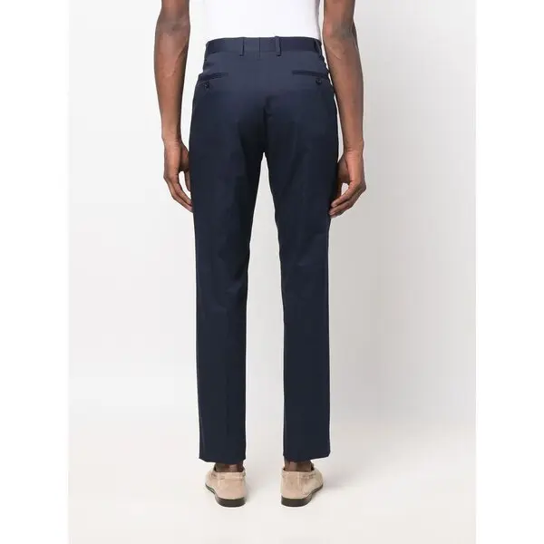Canali Belt Loop Formal Trousers - Dark Blue