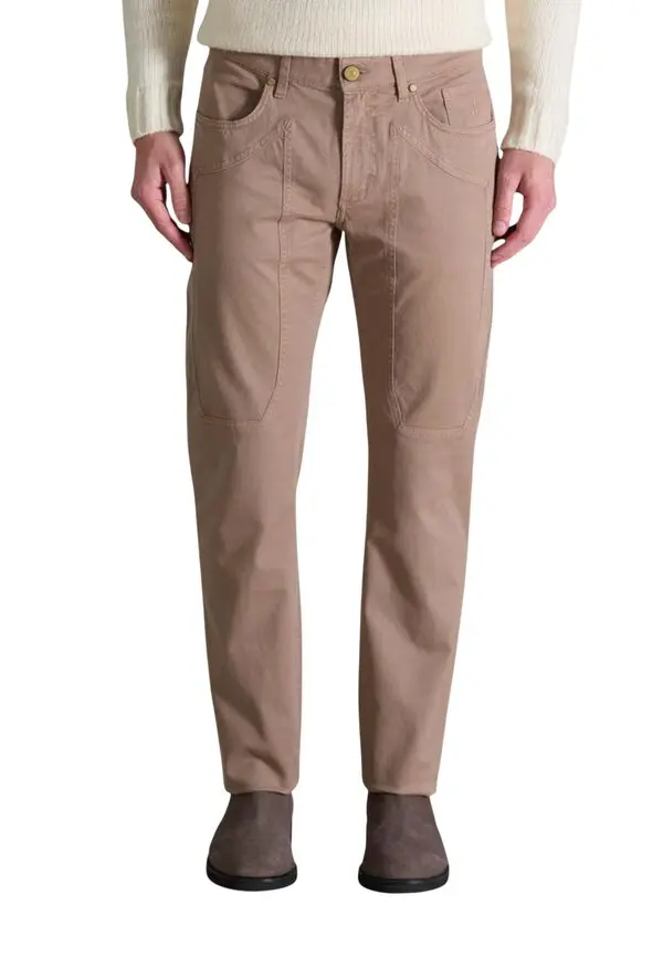 JECKERSON Casual Belt-loop Trousers - Brown