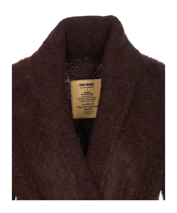 UMA WANG Shawl Collar Long Sleeve Cardigan - Black