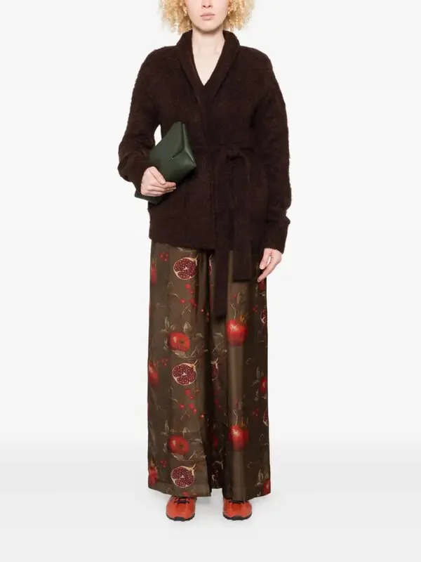 UMA WANG Shawl Collar Long Sleeve Cardigan - Black