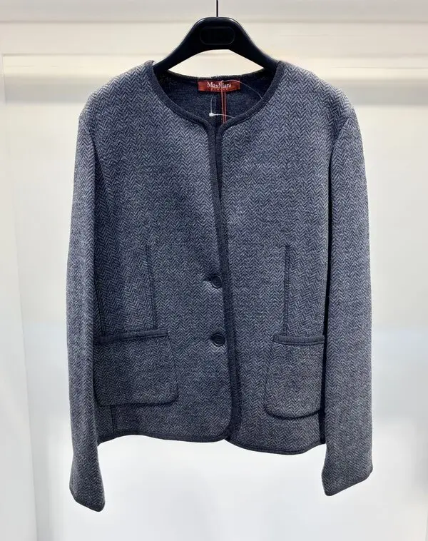 Max Mara Herringbone Long Sleeve Jacket