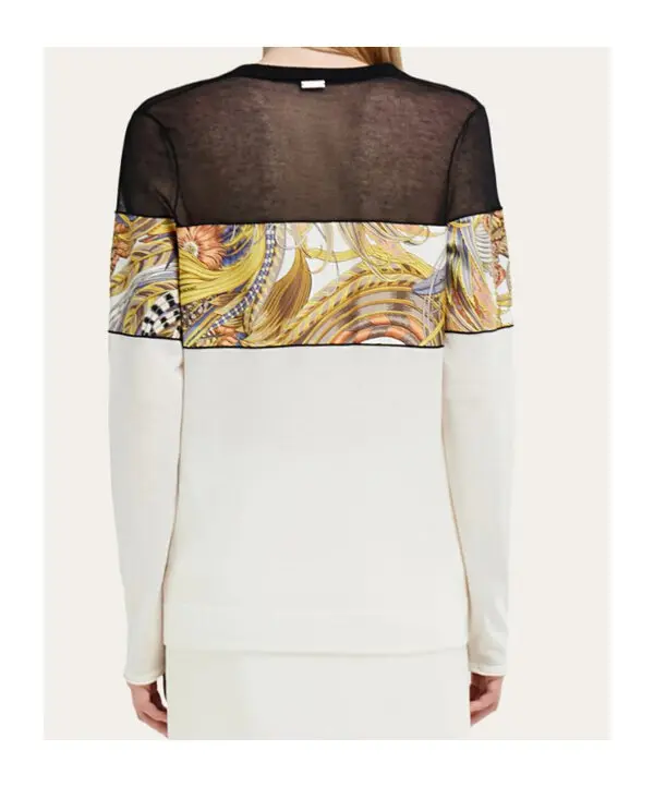 FERRAGAMO V-neck Cardigan With Silk Inserts
