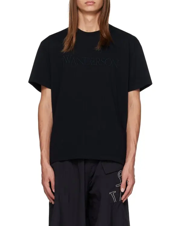 J.W.ANDERSON Jw Anderson Logo Embroidered Short-sleeved T-shirt - Black