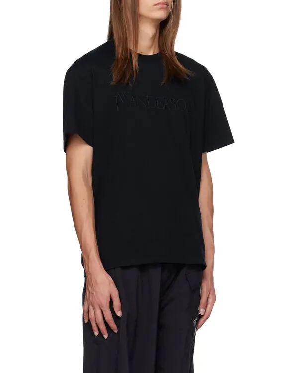 J.W.ANDERSON Jw Anderson Logo Embroidered Short-sleeved T-shirt - Black