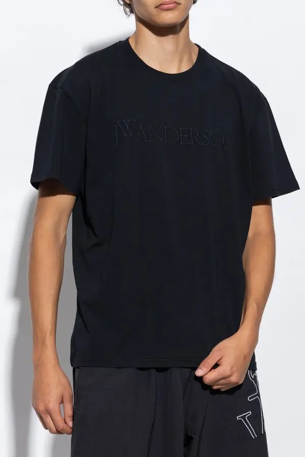 J.W.ANDERSON Jw Anderson Logo Embroidered Short-sleeved T-shirt - Black