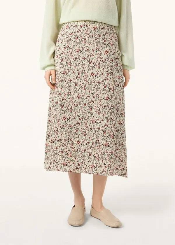 Loro Piana Floral Printed Midi Skirt