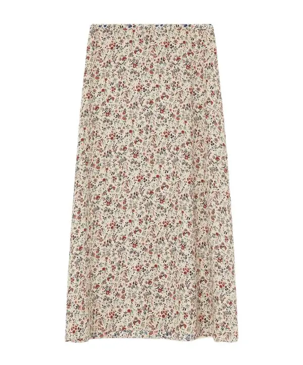 Loro Piana Floral Print Midi Skirt