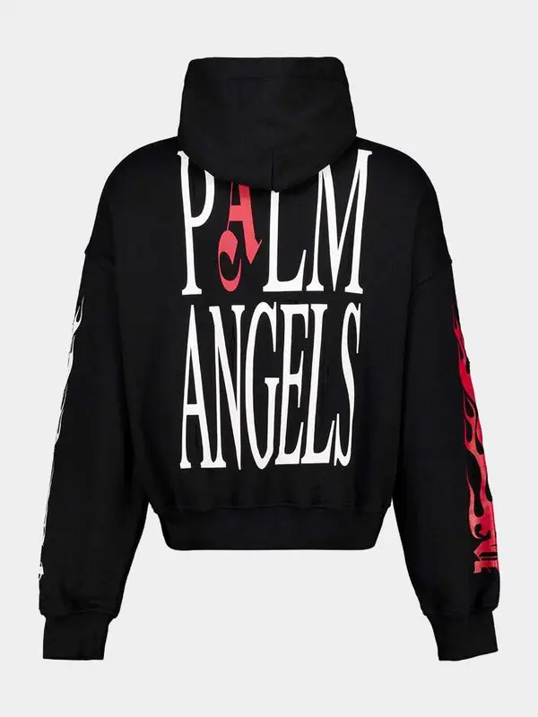 Palm Angels Flames Flag Zip-up Hoodie
