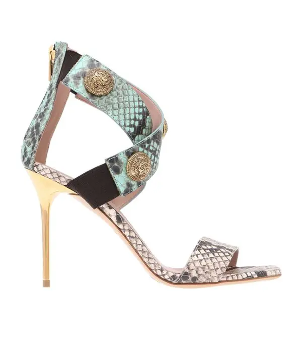 Balmain Open-toe High-heeled Sandals With Rear Zipper - Multicolor