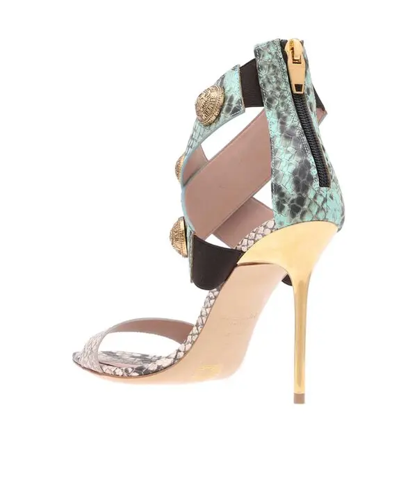 Balmain Open-toe High-heeled Sandals With Rear Zipper - Multicolor