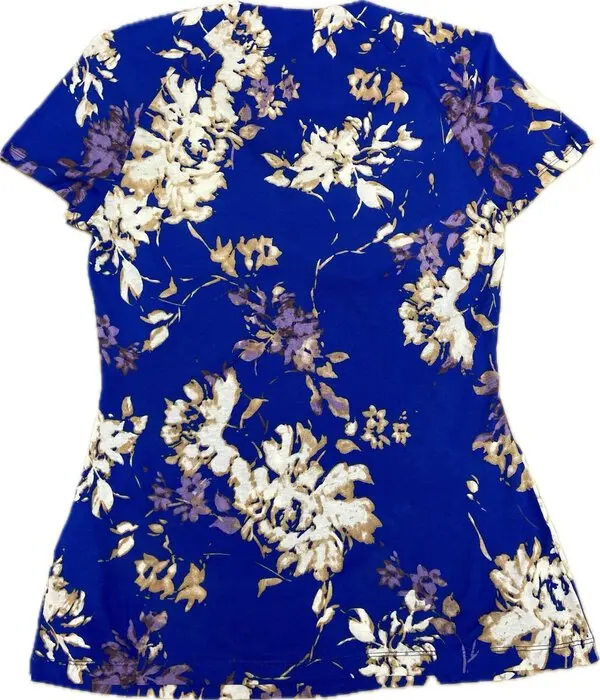 Max Mara Short Sleeve Floral Print V-neck Top