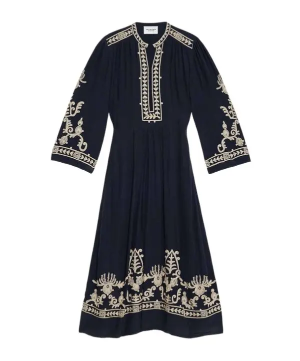 Isabel Marant Étoile Embroidered Midi Dress - Black