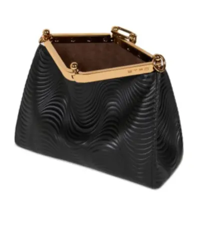 Etro Small Vela Bag With Wavy Motif - Black