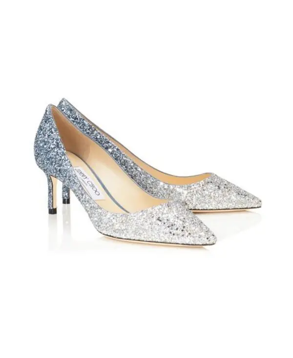JIMMY CHOO Pointed Glitter Heels