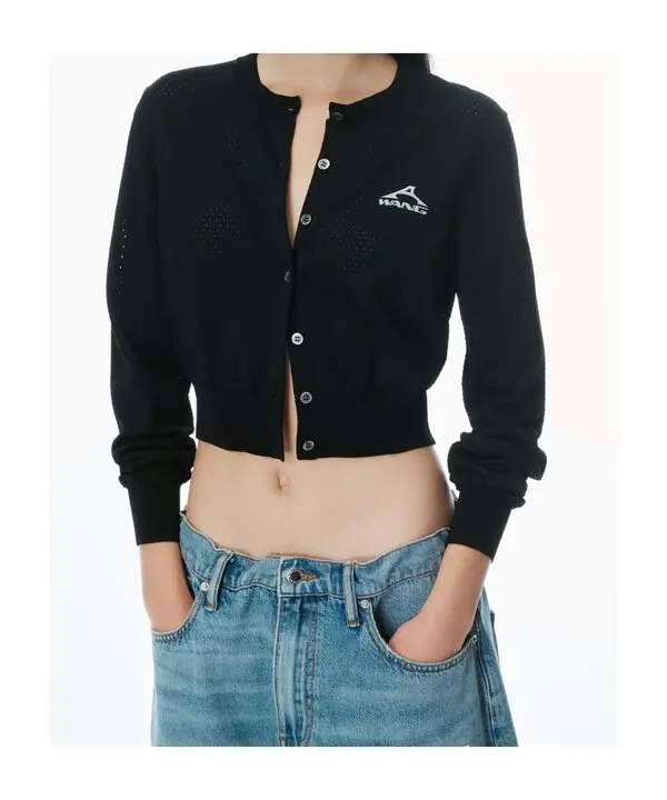 Alexander Wang Cropped Athletic Mesh Cardigan