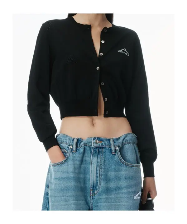 Alexander Wang Cropped Athletic Mesh Cardigan