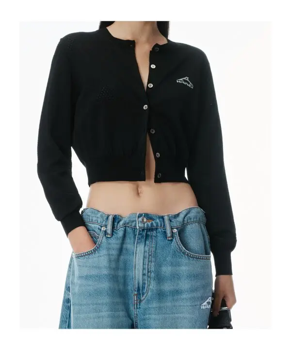 Alexander Wang Cropped Athletic Mesh Cardigan