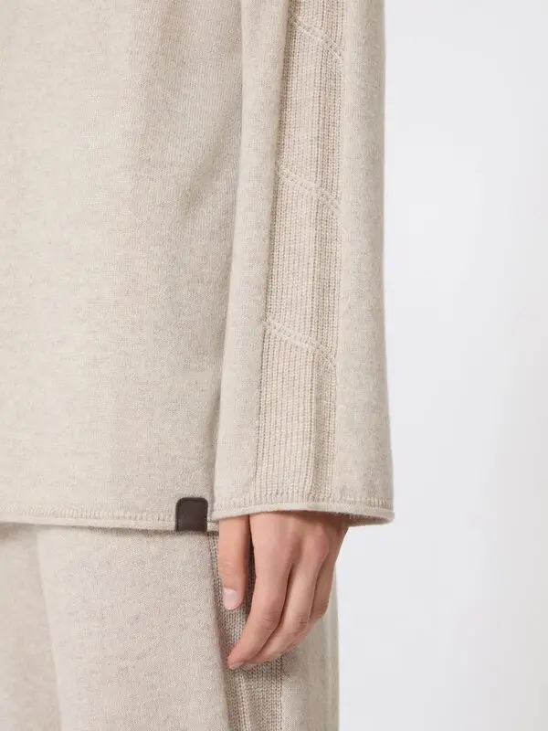 Max Mara Textured Paneled High Neck Sweater