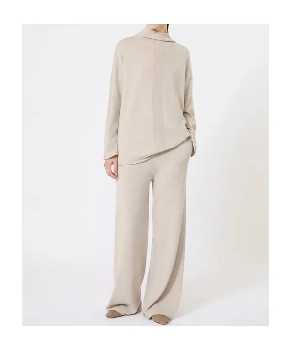 Max Mara Textured Paneled High Neck Sweater