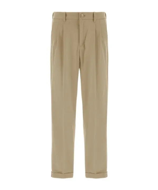 Herno Pleated Cuffed Straight-leg Trousers - Nude