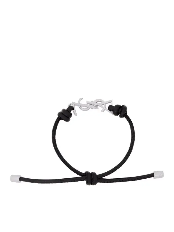Saint Laurent Cassandre Cord Bracelet - Black