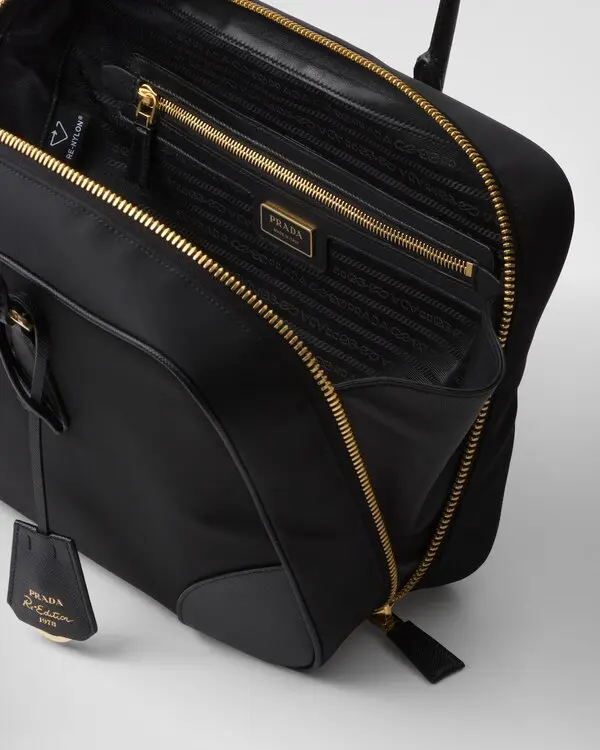 Prada Re-nylon Tote Bag With Enameled Metal Logo