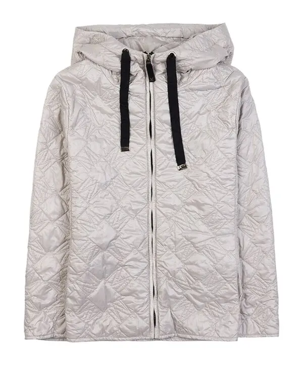 Max Mara Quilted Hooded Jacket - White