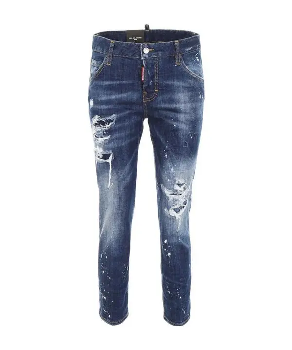 Dsquared2 Imitation Nine-cent Cotton Jeans - Blue