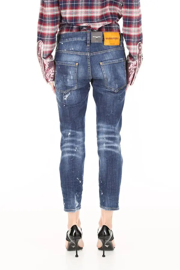 Dsquared2 Imitation Nine-cent Cotton Jeans - Blue