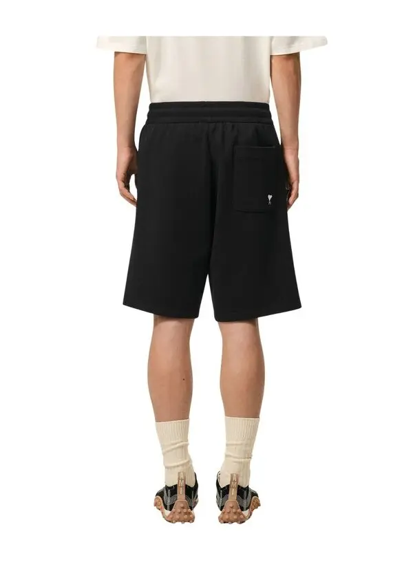 AMI Paris De Coeur Drawstring Shorts - Black
