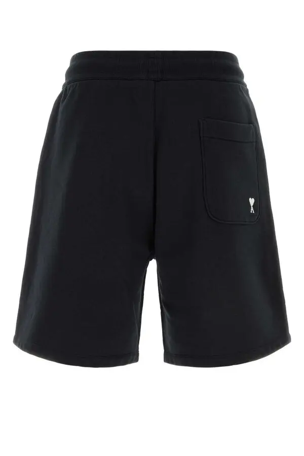 AMI Paris De Coeur Drawstring Shorts - Black