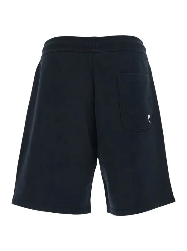 AMI Paris De Coeur Drawstring Shorts - Black