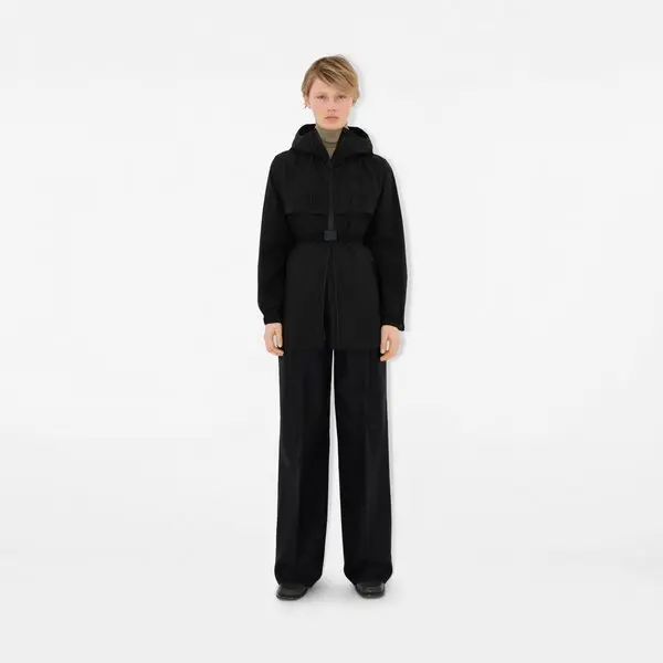 Burberry Embroidered Logo Belted Parka