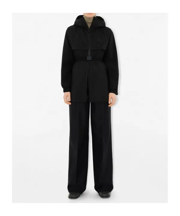 Burberry Embroidered Logo Belted Parka