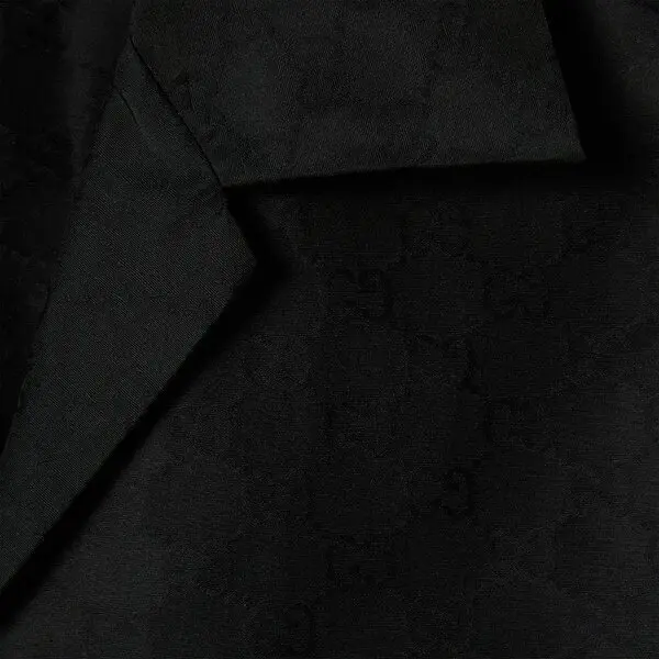 Gucci Gg Faille Collared Short-sleeve Shirt - Black