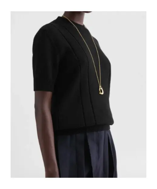 JIL SANDER Cotton Pointelle Knit T-shirt