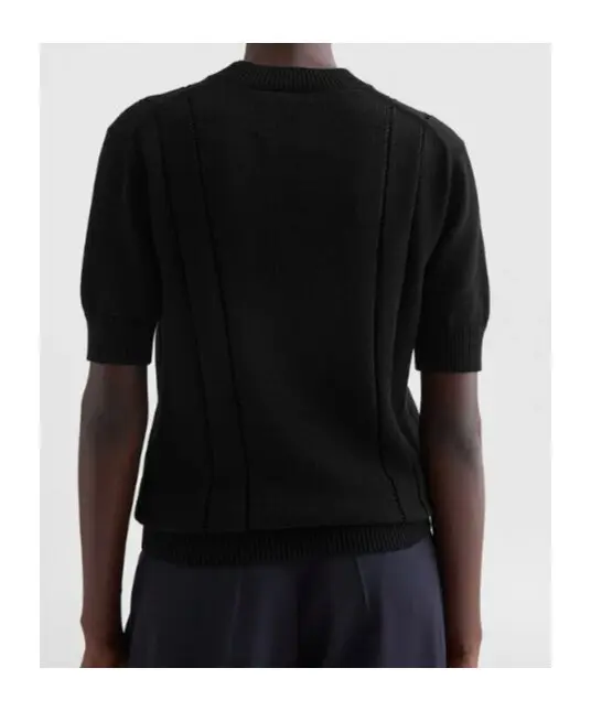 JIL SANDER Cotton Pointelle Knit T-shirt